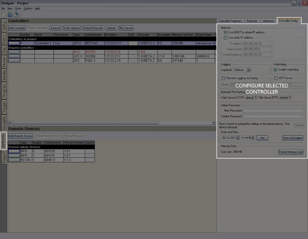 Network - Controller configuration