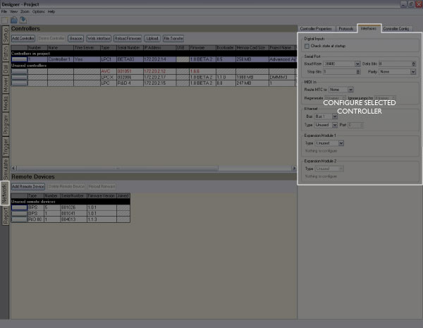 Network - Controller Interfaces
