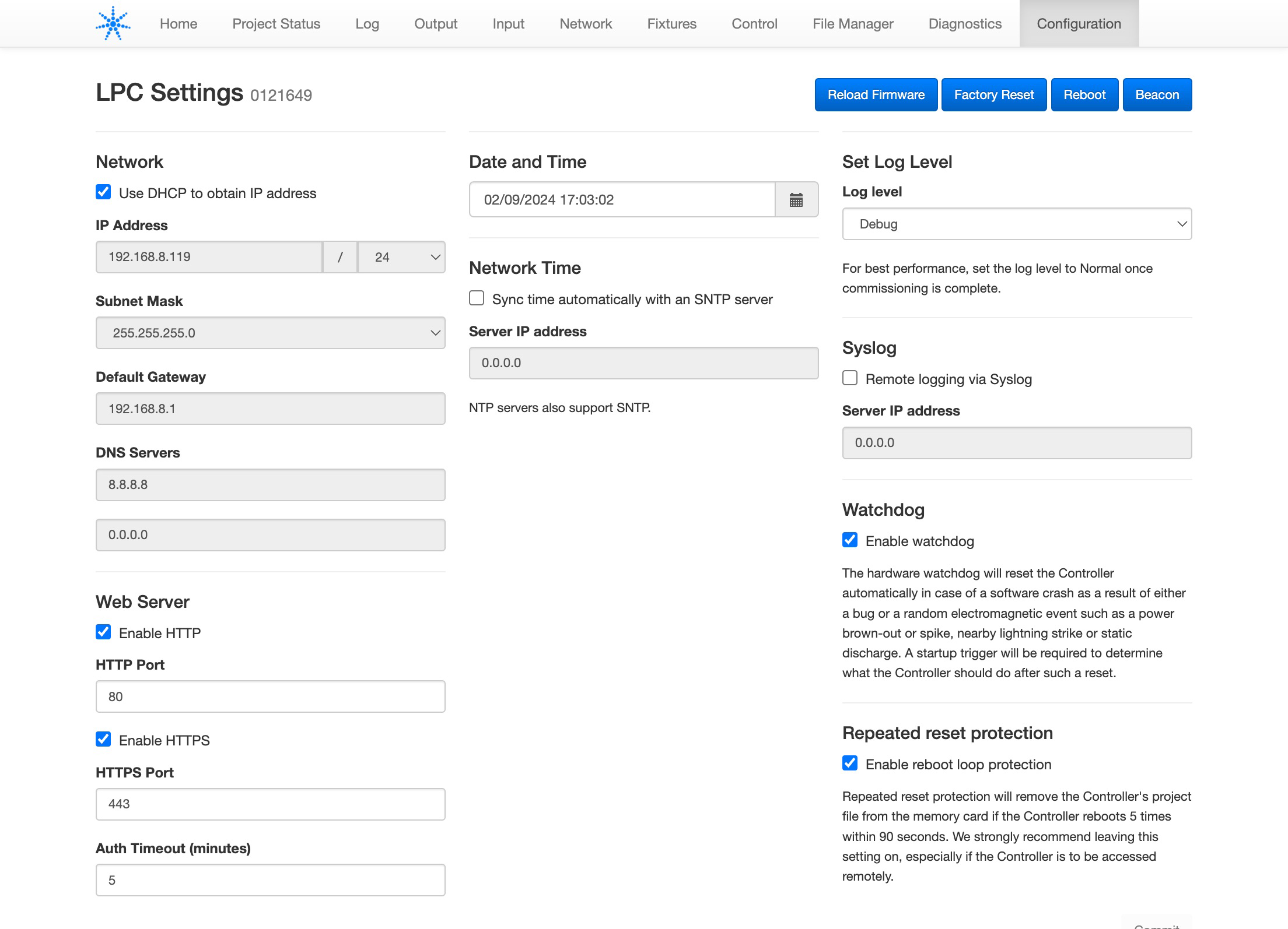 Default Web Interface